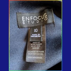 Enfocus Studio | Dresses | Enfocus Studio Navy Blue Designer Dress ...